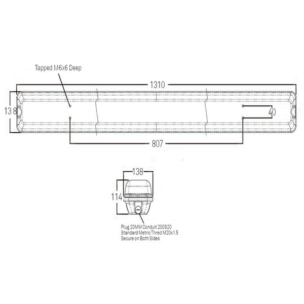 Vandalux Emergency Weatherproof Batten - Pierlite