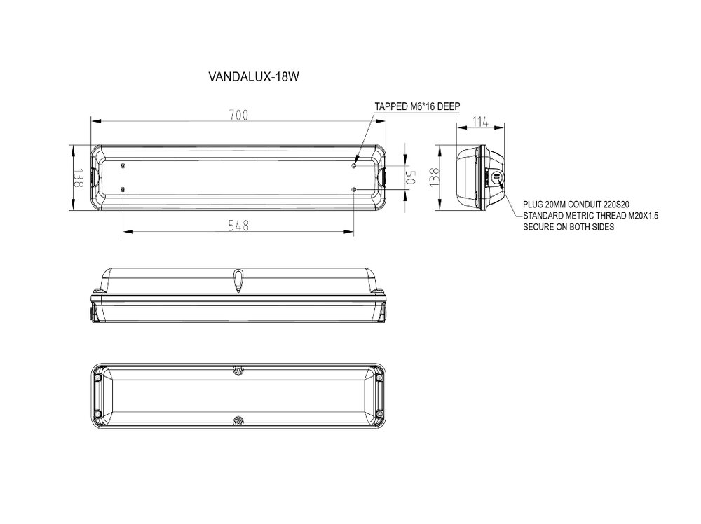 Vandalux Class2 Weatherproof Batten - Pierlite