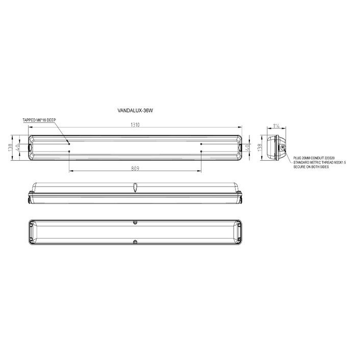 Vandalux Class2 Weatherproof Batten - Pierlite