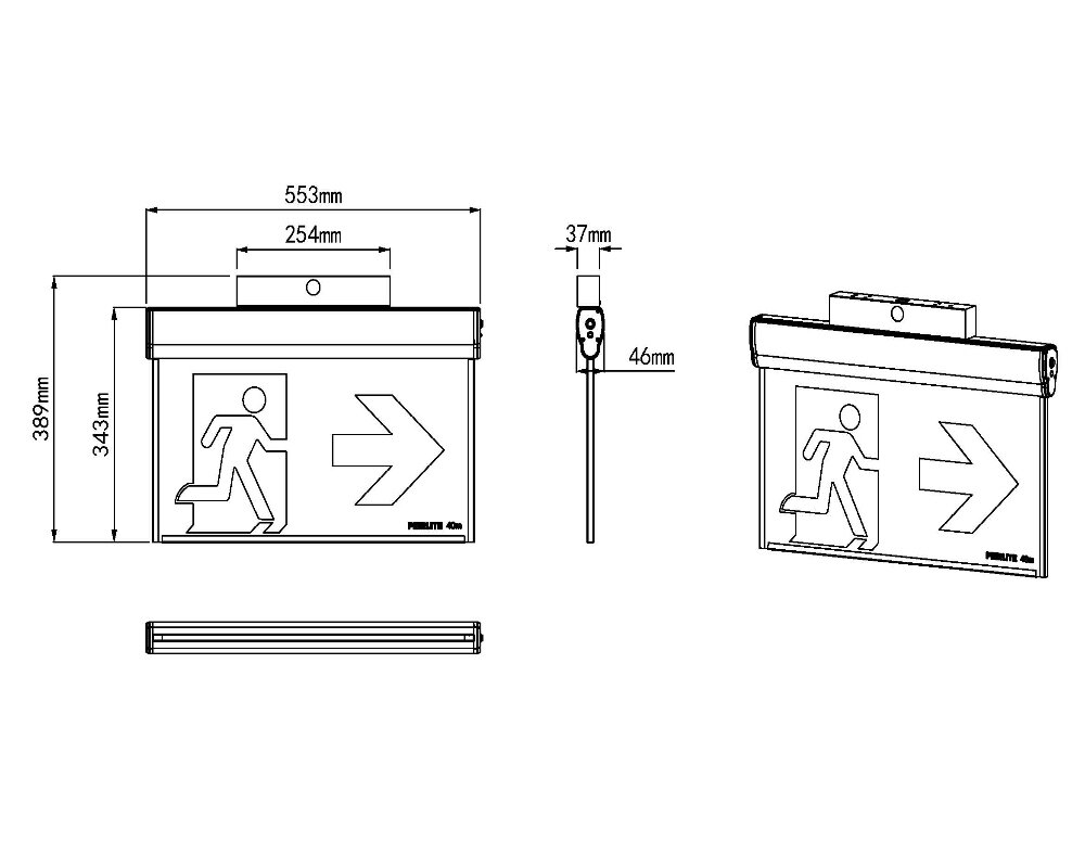 Jumbo 2 32m/40m Exit Light - Pierlite